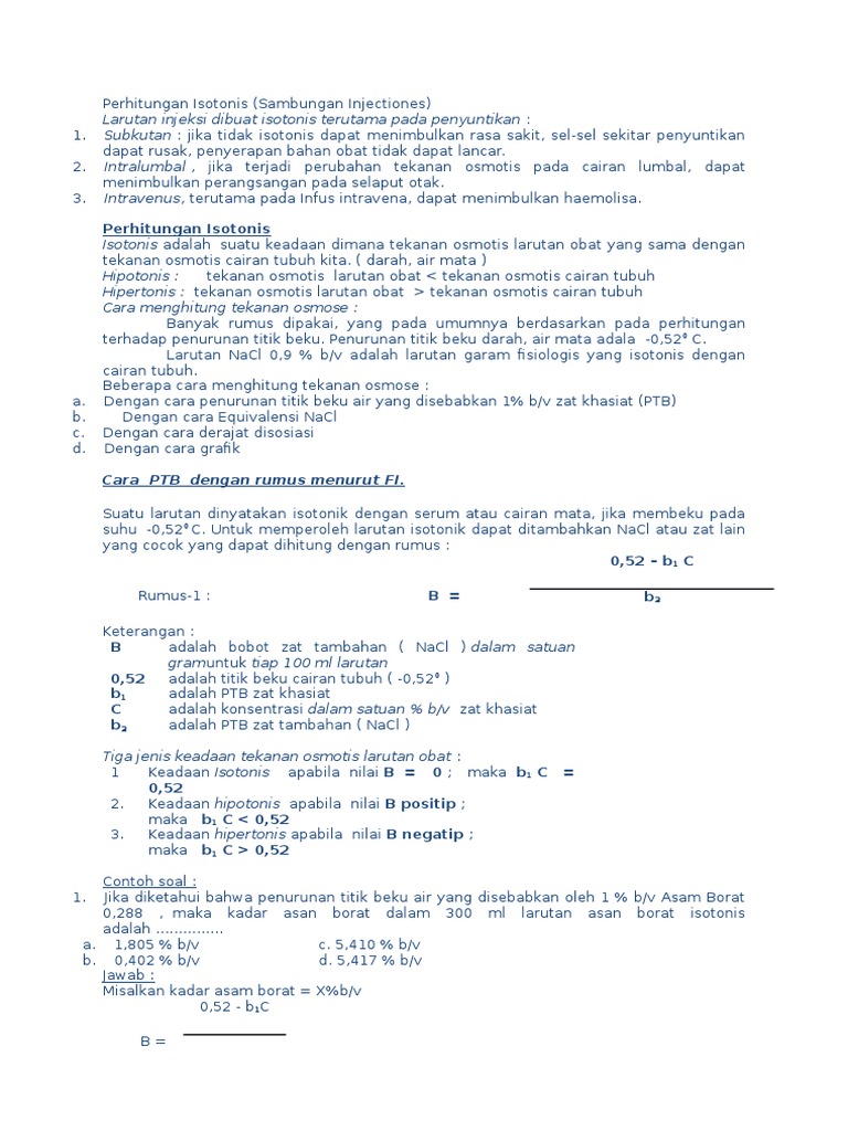 Perhitungan Isotonis | PDF | Sains & Matematika