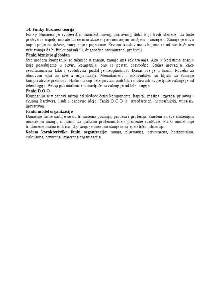 Funky Business Teorija | PDF