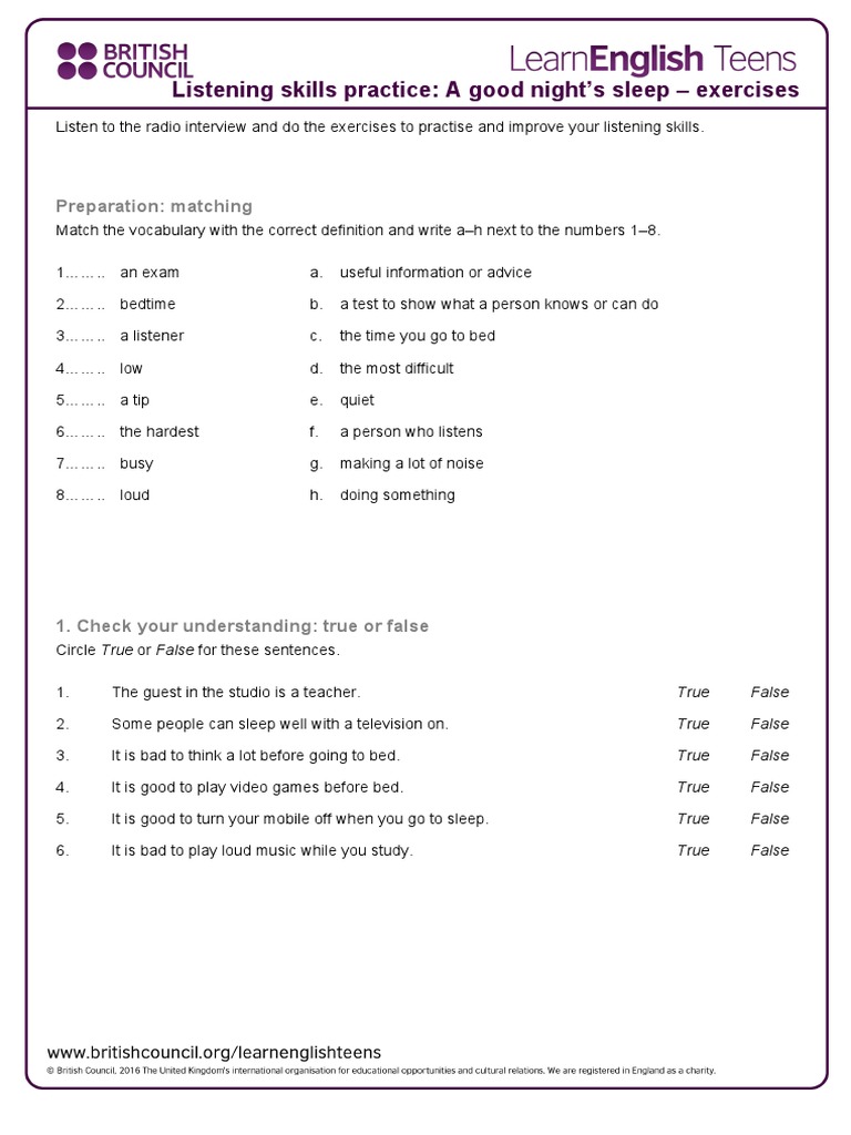 Improve Listening Skills: Sleep Tips | PDF