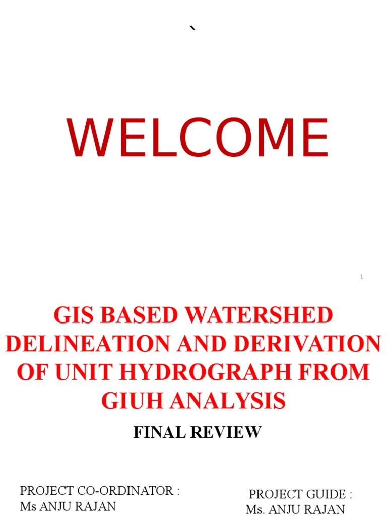 Gis Based Watershed Delineation and Derivation of Unit Hydrograph From ...