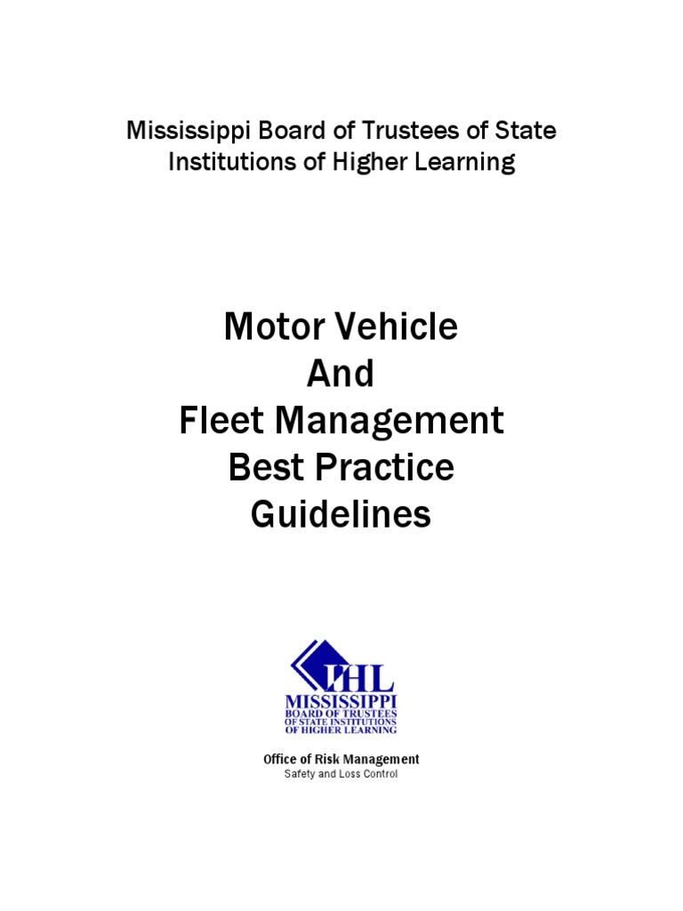 University Fleet Management Guide | PDF | Van | Traffic Collision