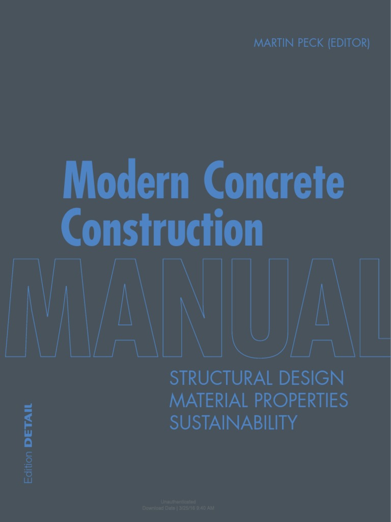 Modern Concrete Construction MANUAL | PDF | Concrete | Cement