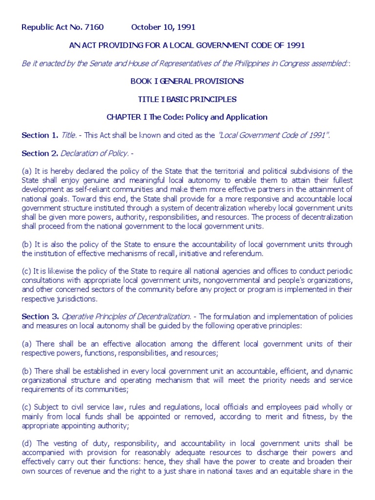 Local Government Code 1991 | PDF | Local Government | Eminent Domain