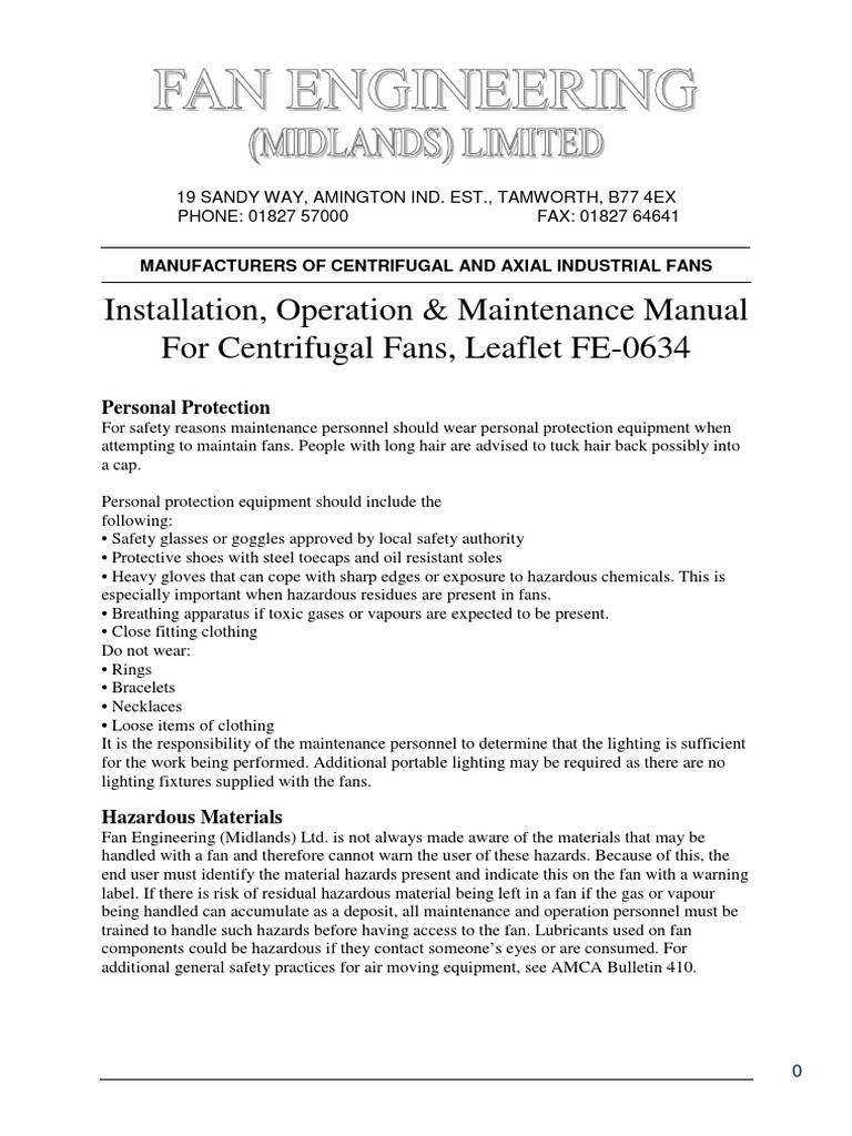Installation Operation & Maintenance Manual | Belt (Mechanical ...