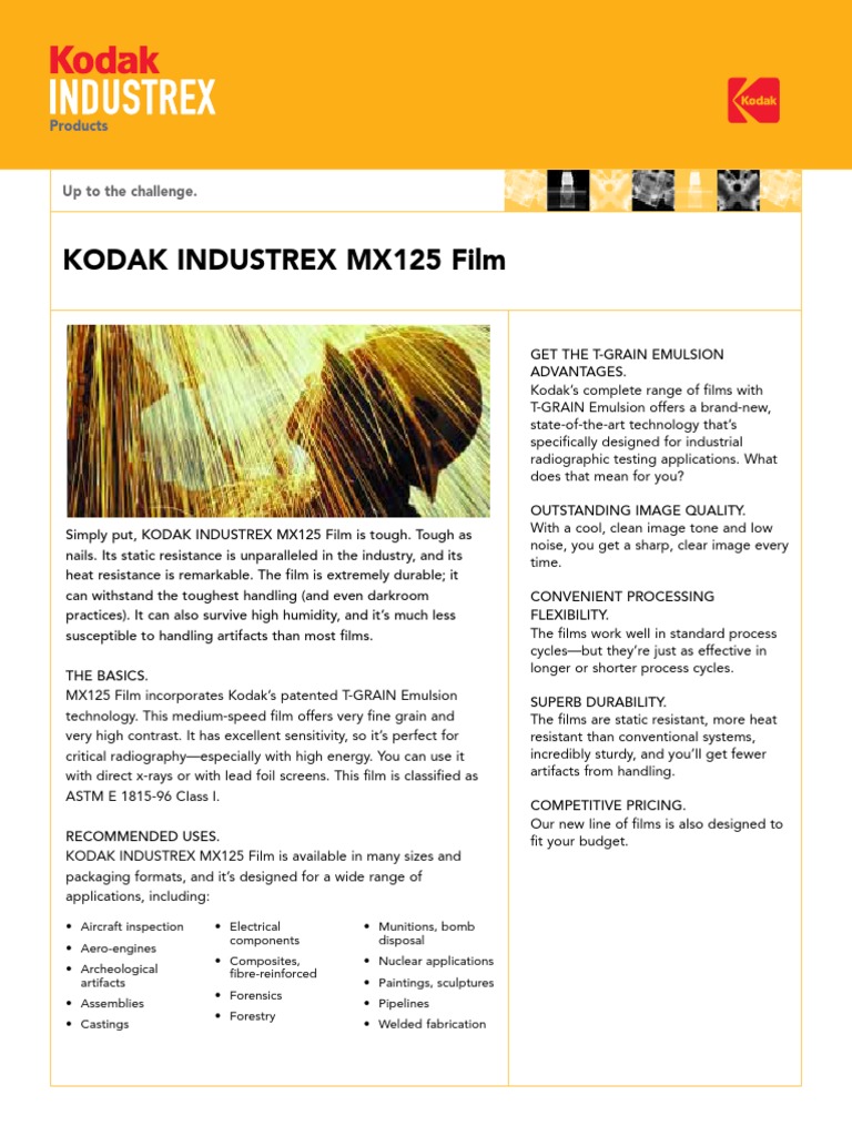 Kodak Industrex Mx125 Film: Up To The Challenge | Download Free PDF ...