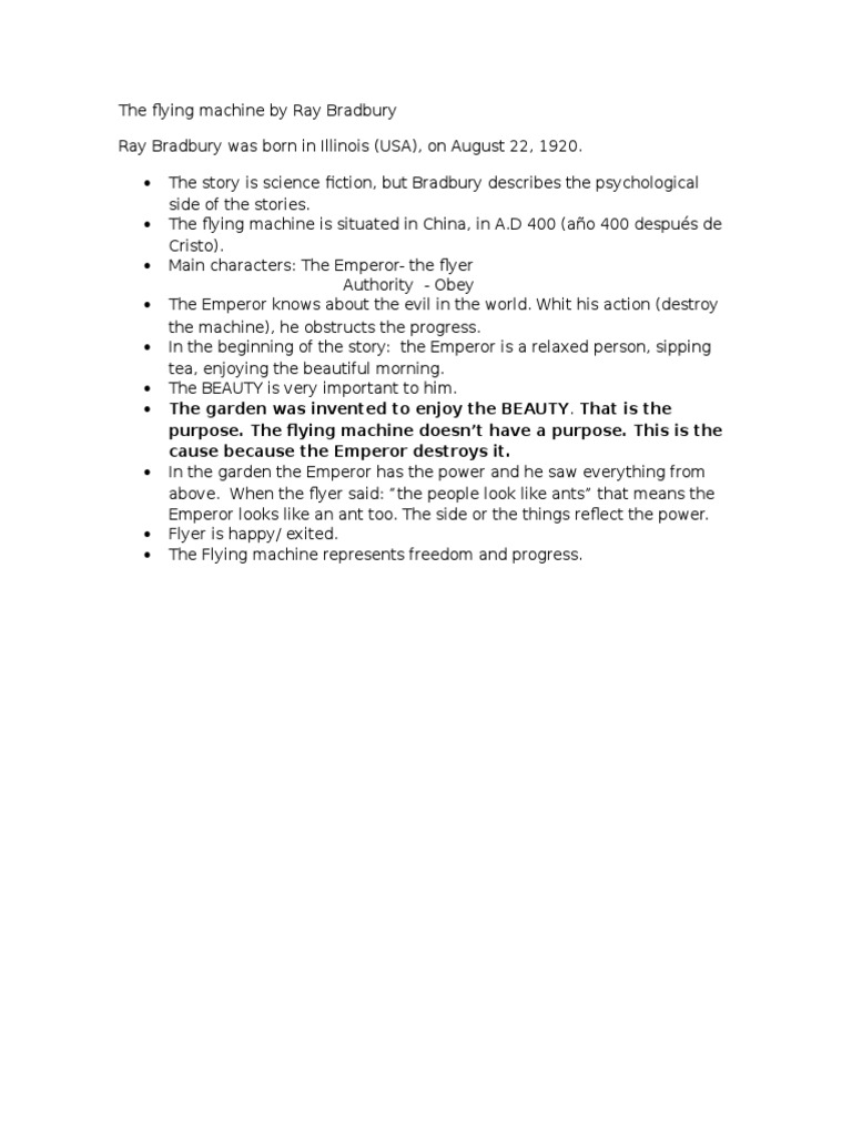 The Flying Machine by Ray Bradbury | PDF