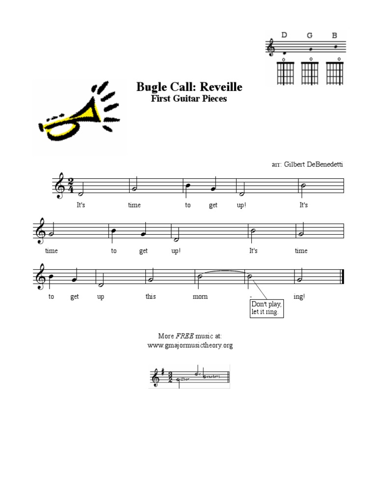 Bugle Call: Reveille: First Guitar Pieces | PDF | Language Arts ...