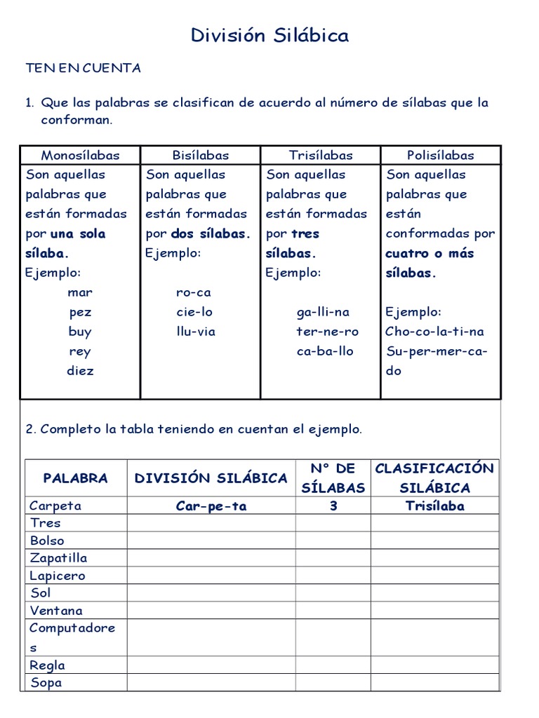 Division Silabica | PDF