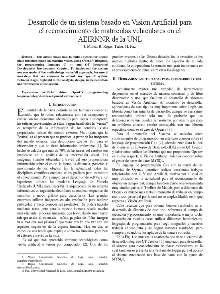 Reconocimiento de Matriculas Vehiculares | PDF | Reconocimiento óptico ... Reconocimiento de Matriculas Vehiculares | PDF | Reconocimiento óptico ...