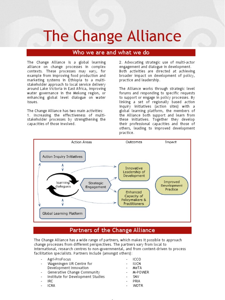 Change Alliance in A Nutshell | PDF | Expert | Capacity Building