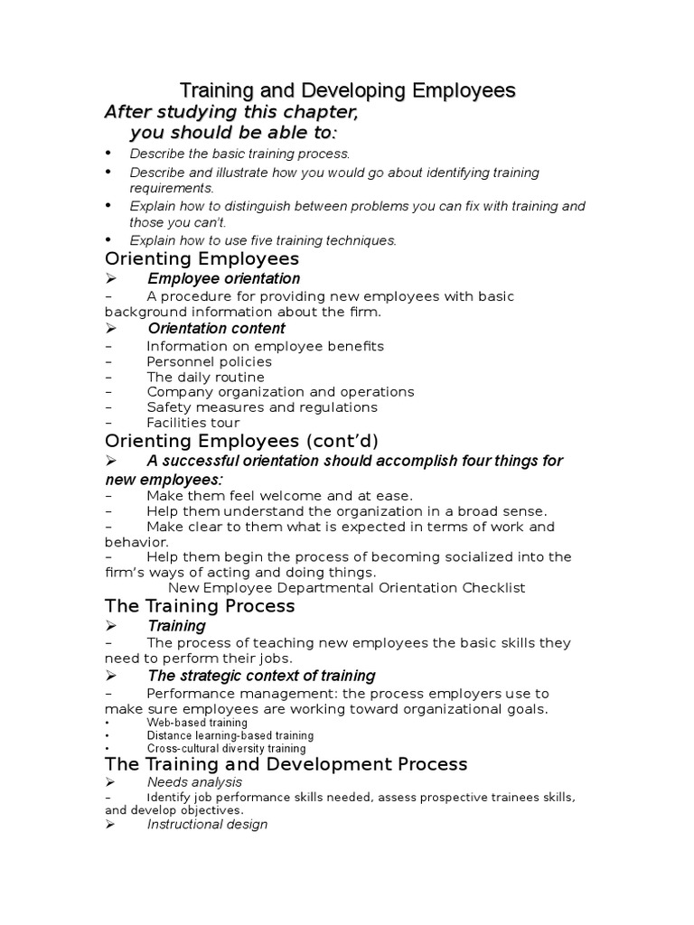 Chapter 8 - Training and Developing Employees | PDF | Educational ...