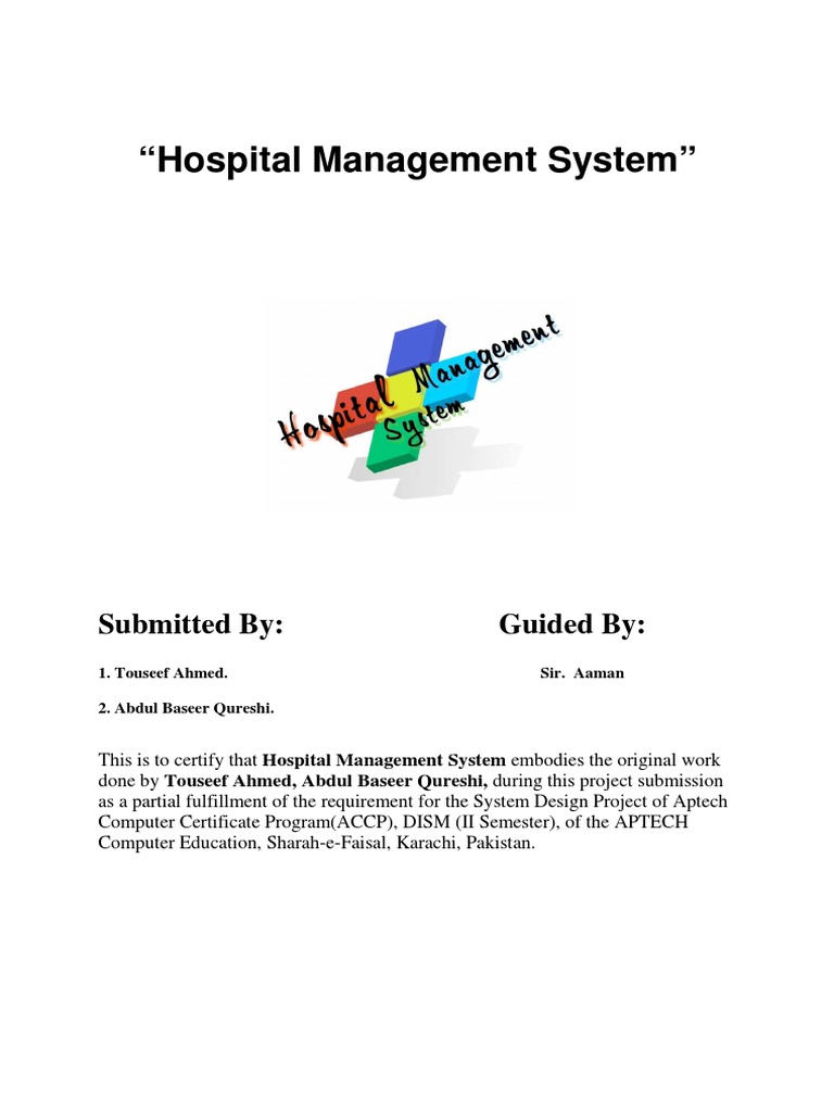 Project of The Month Hospital Management System | PDF | Patient | C ...