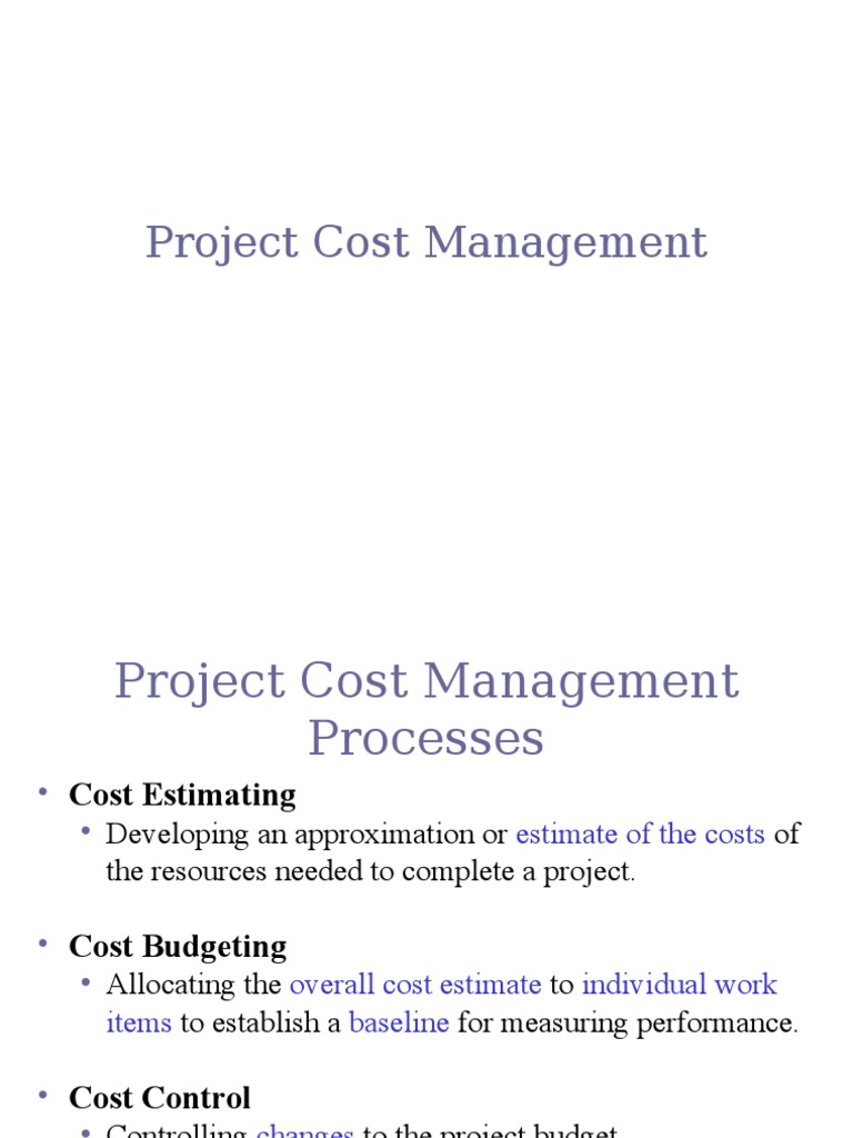 Project Cost Control | PDF | Industries | Business