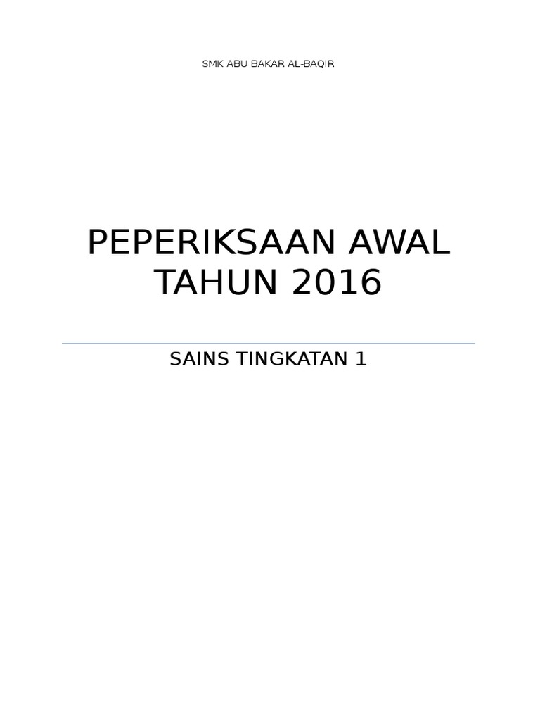 Sains Form 1 | PDF