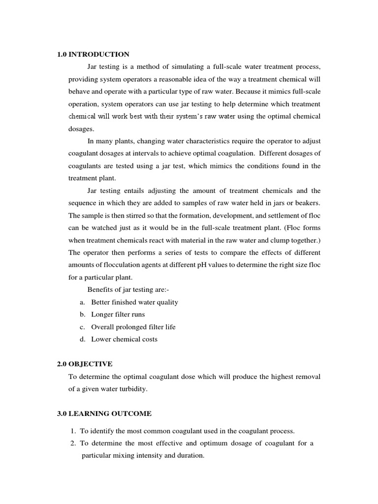 Contoh Report Jar Test | PDF | Chemical Substances | Chemistry