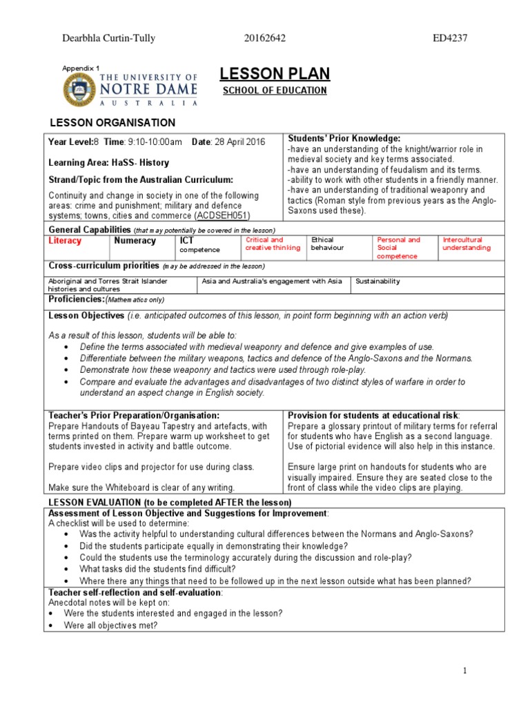 Battle Lesson Plan | PDF | Anglo Saxons | Military