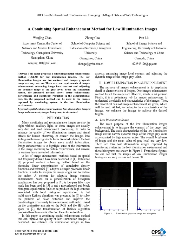 A Combining Spatial Enhancement Method For Low Illumination Images | PDF | Image Editing ...