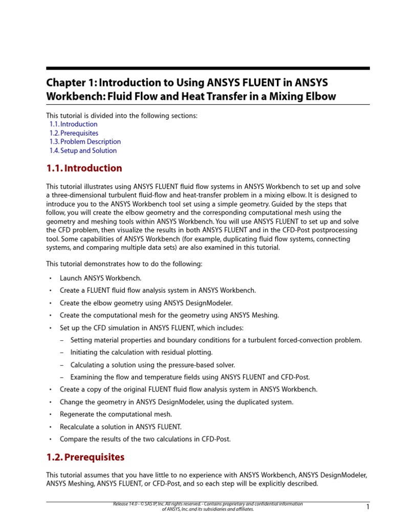 Introduction To Using ANSYS FLUENT in ANSYS Workbench Fluid Flow | PDF ...