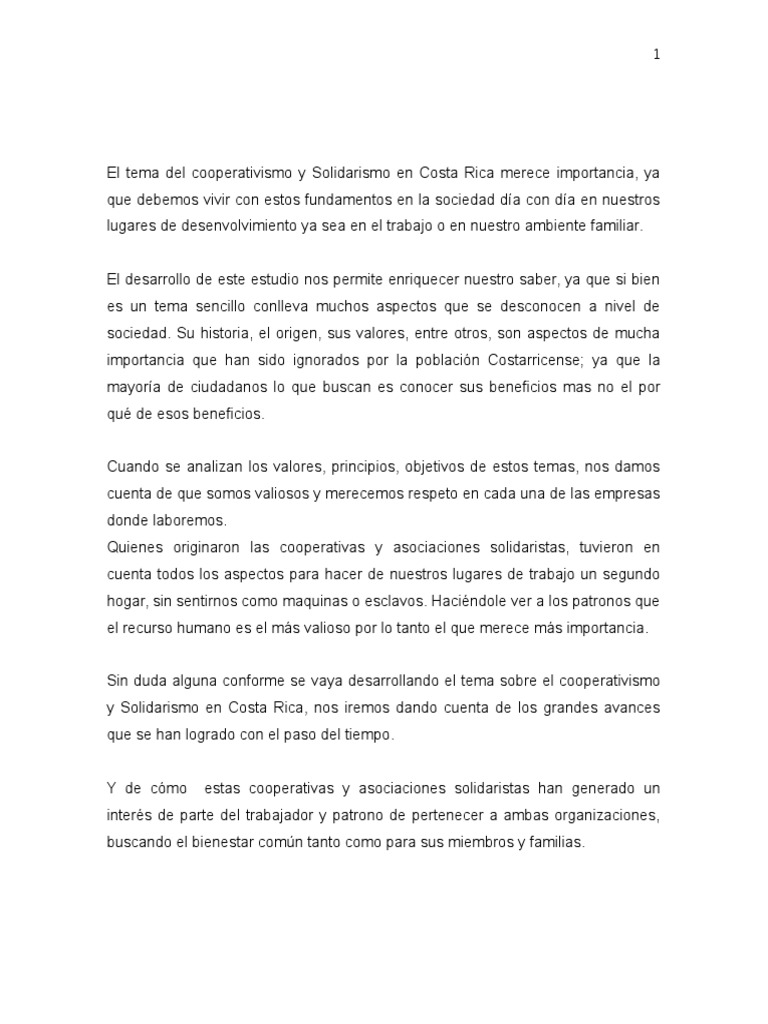 Cooperativismo y Solidarismo en Costa Rica | PDF | Cooperativa | Costa Rica