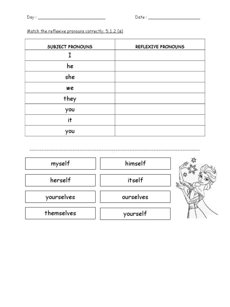 Match Reflexive Pronouns Exercise | PDF | Foreign Language Studies