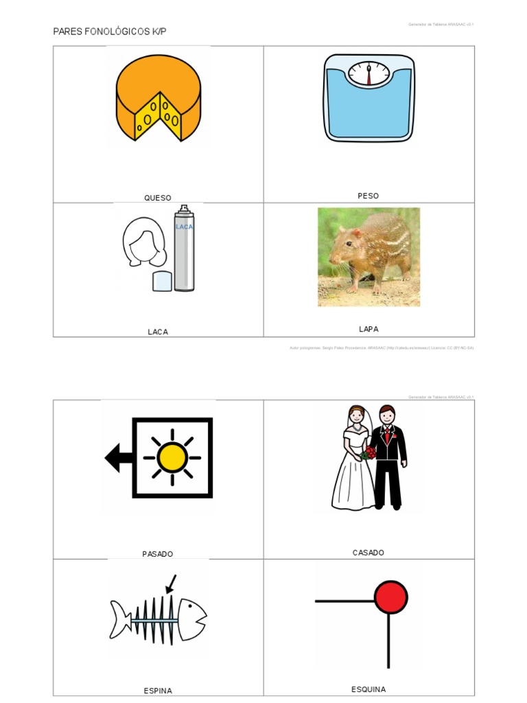 Pares Fonológicos K-P | PDF