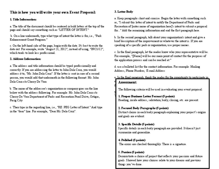 Writing An Event Proposal