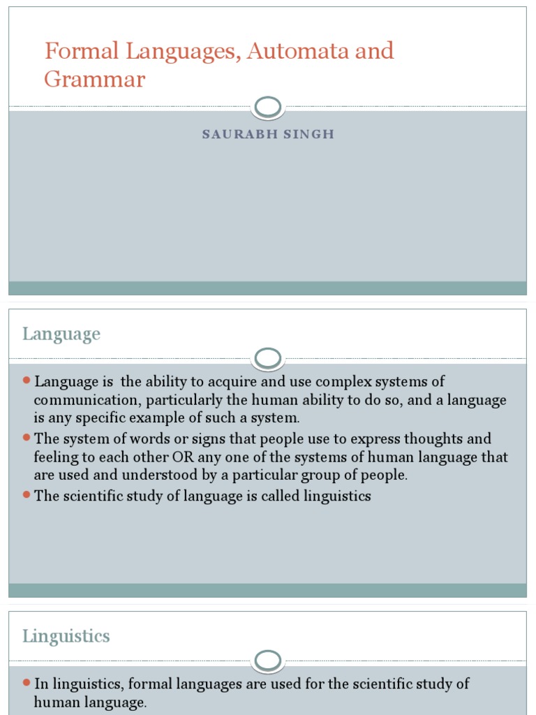 Formal Languages and Chomsky Hierarchy | PDF | Linguistics | Syntax