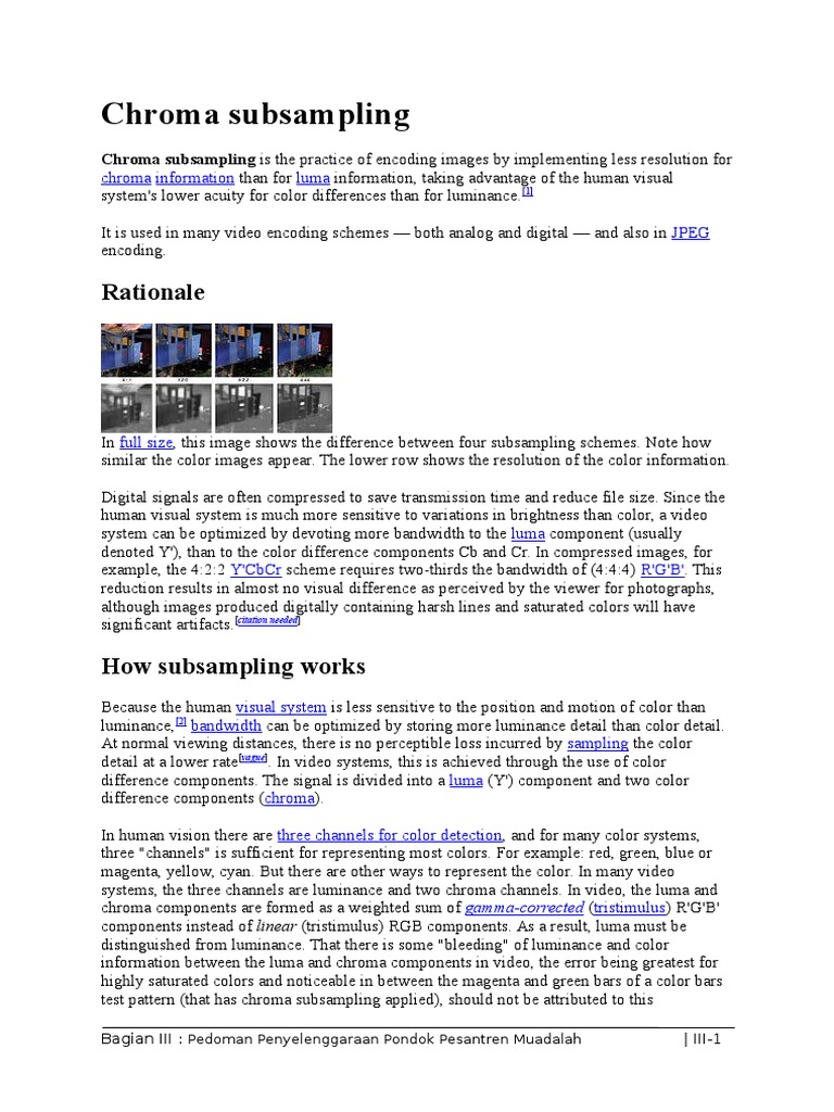 Chroma Subsampling | PDF