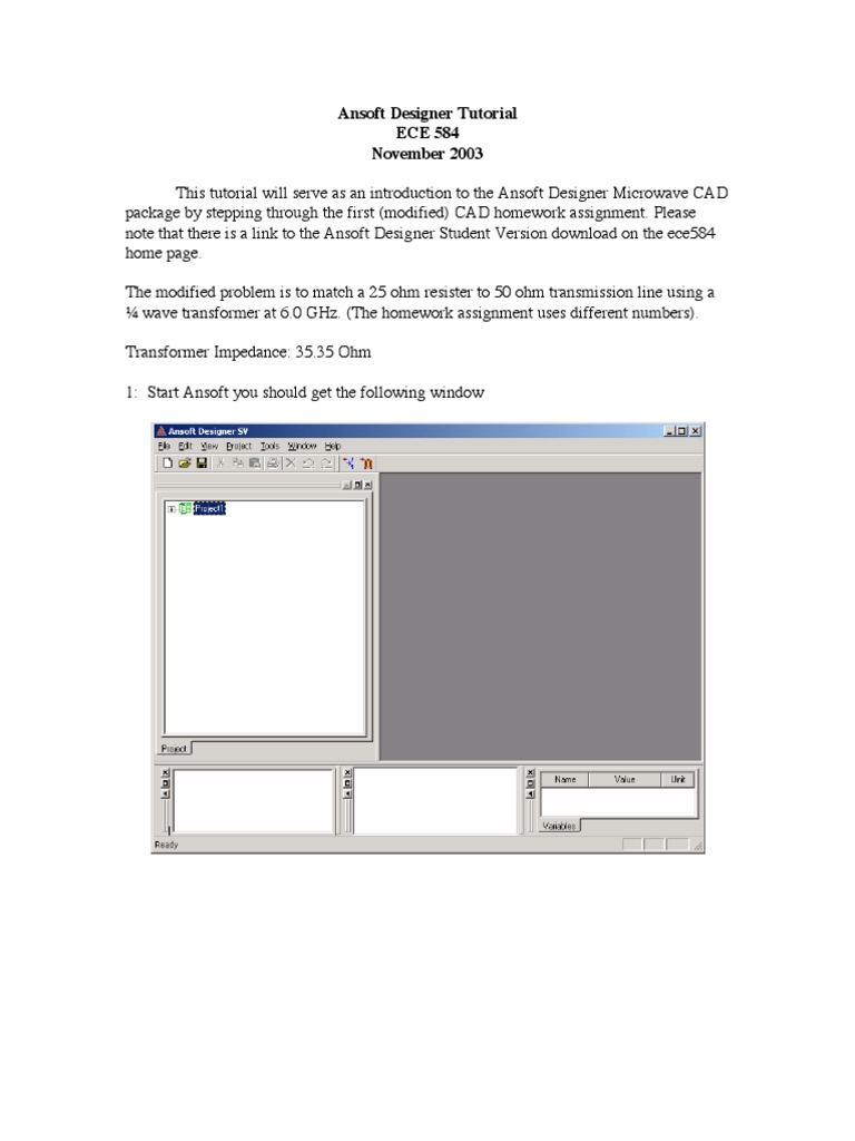 Ansoft Designer Microwave CAD Guide | PDF | Transmission Line | Network ...