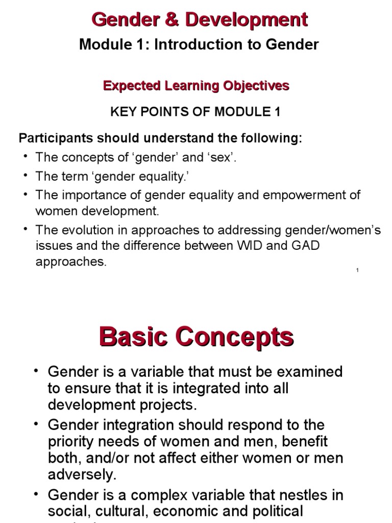 PPTs Module On Gender and Development | PDF | Millennium Development ...