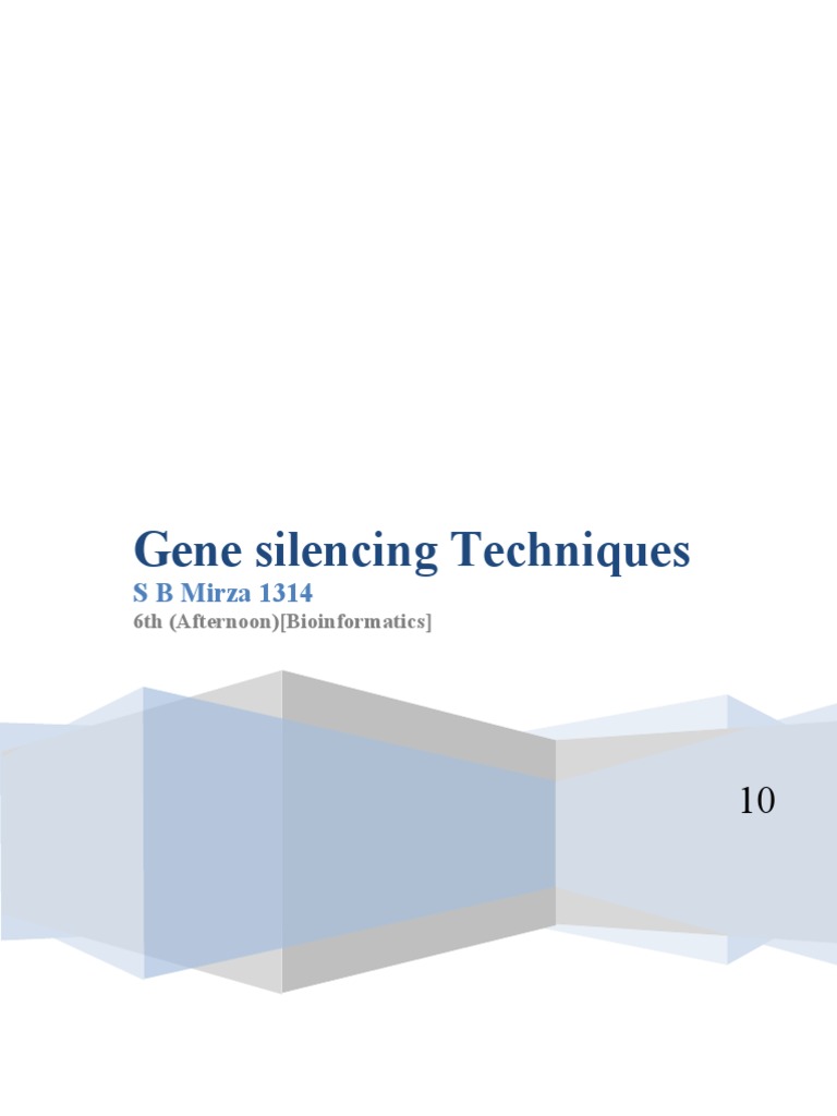 Gene Silencing Techniques | PDF | Rna Interference | Rna