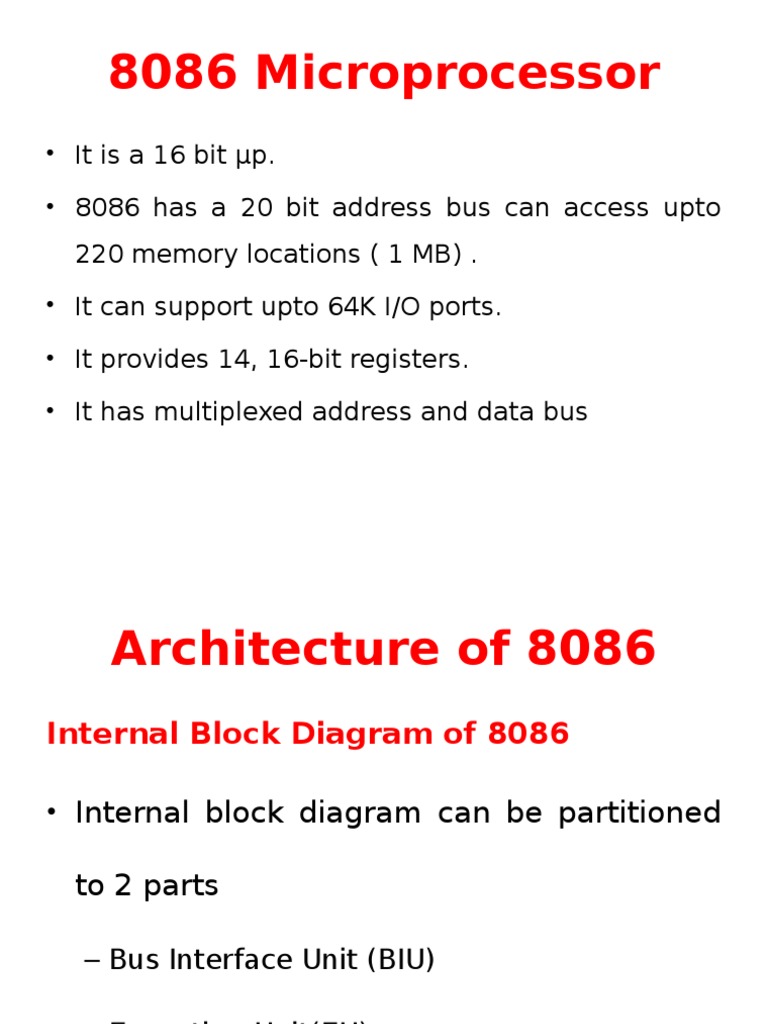 Internal Block Diagram of 8086 | PDF | Instruction Set | Computer Data