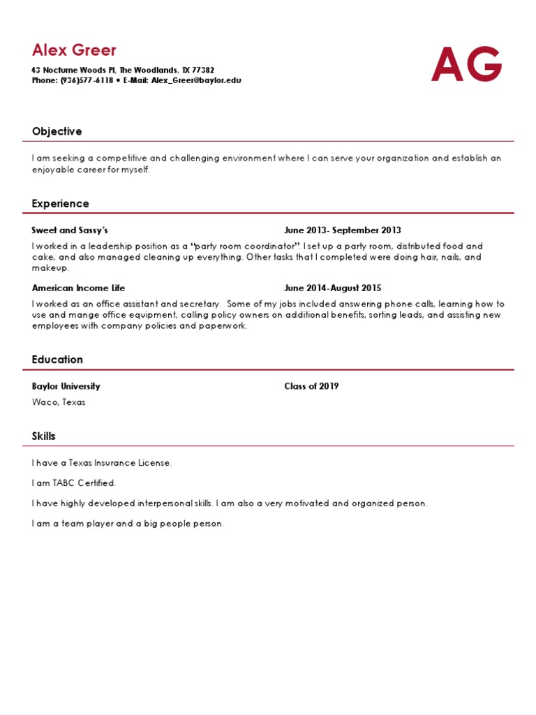 Alex Greer: Resume and Skills Overview | PDF