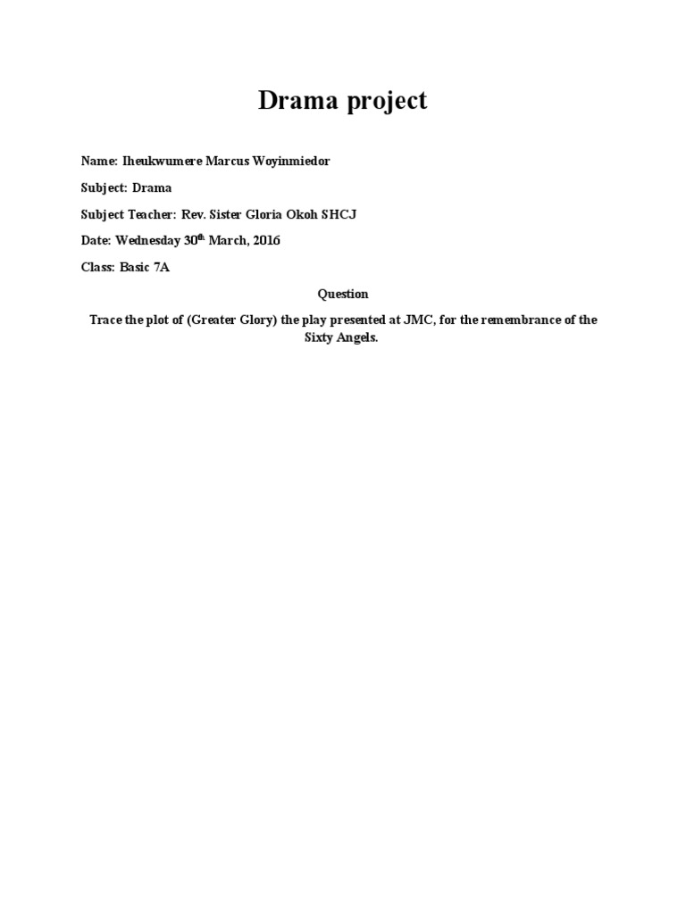 Drama Project | PDF