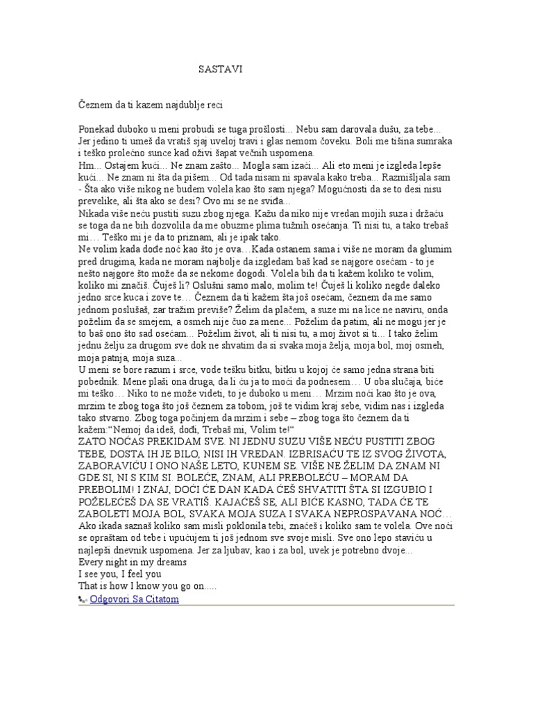 Sastavi Iz Srpskog | PDF