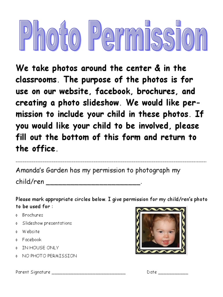 Photo Permission Form for Parents | PDF