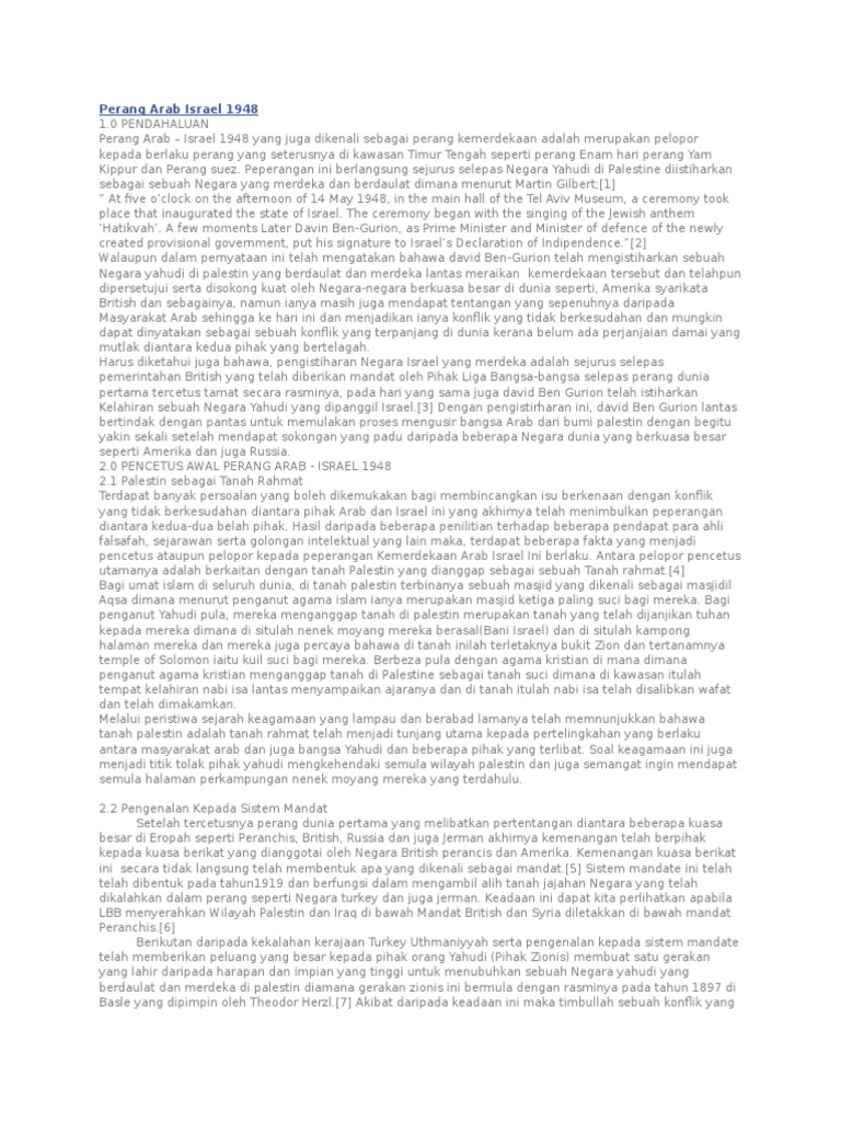 Perang Arab Israel 1948 | PDF