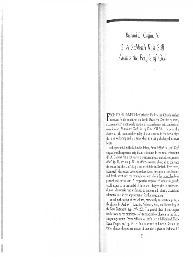 The Lord's Day: A Confessional Commitment | PDF | Elder (Christianity ...