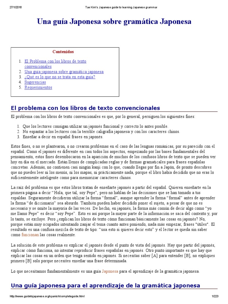 Gramatica Japonesa de Tae Kim | PDF | Kanji | Comillas