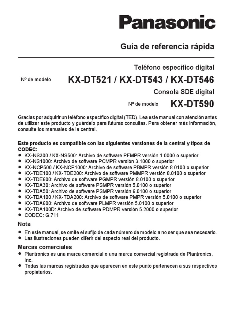 Manual Panasonic KX DT543 | PDF | Tecnología