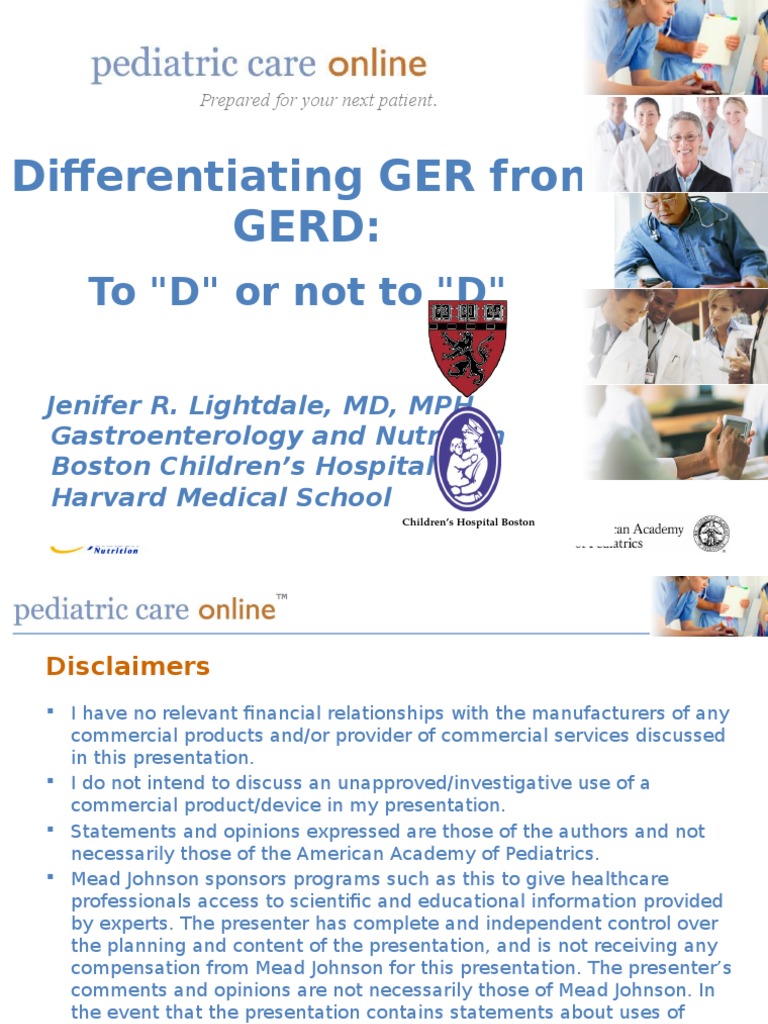 GER-GERD - To D or Not To D Lightdale Webinar | PDF | Gastroesophageal ...