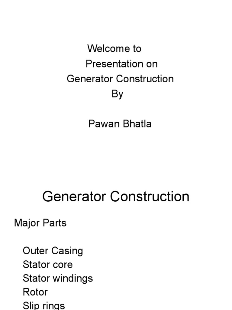 Generator Construction Overview | PDF | Insulator (Electricity) | Turbine