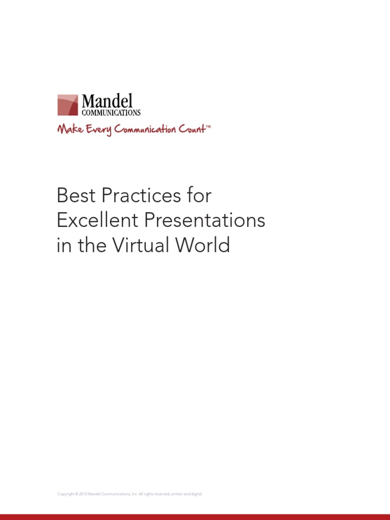 Whitepaper Best Practices For Excellent Presentaions Mandel ...