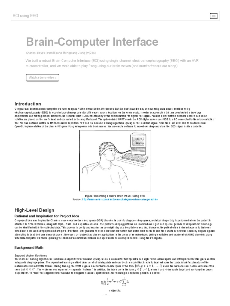 Brain-Computer Interface Using Single-Channel Electroencephalography | PDF