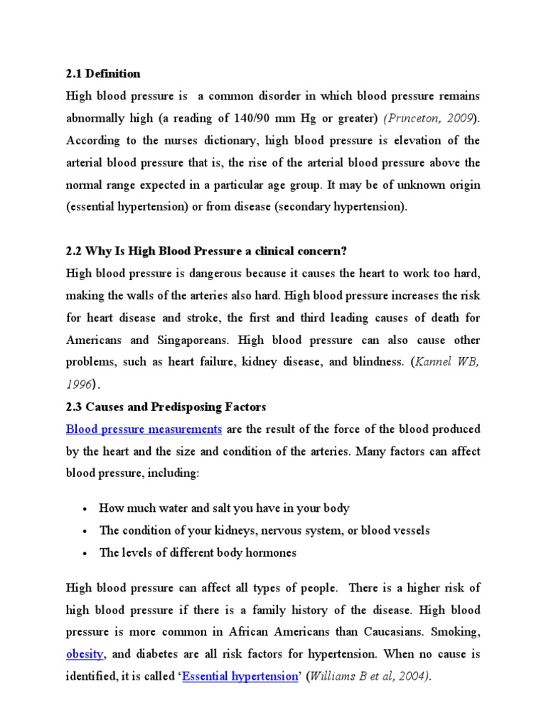 2.1 Definition: Blood Pressure Measurements | PDF | Dash Diet ...