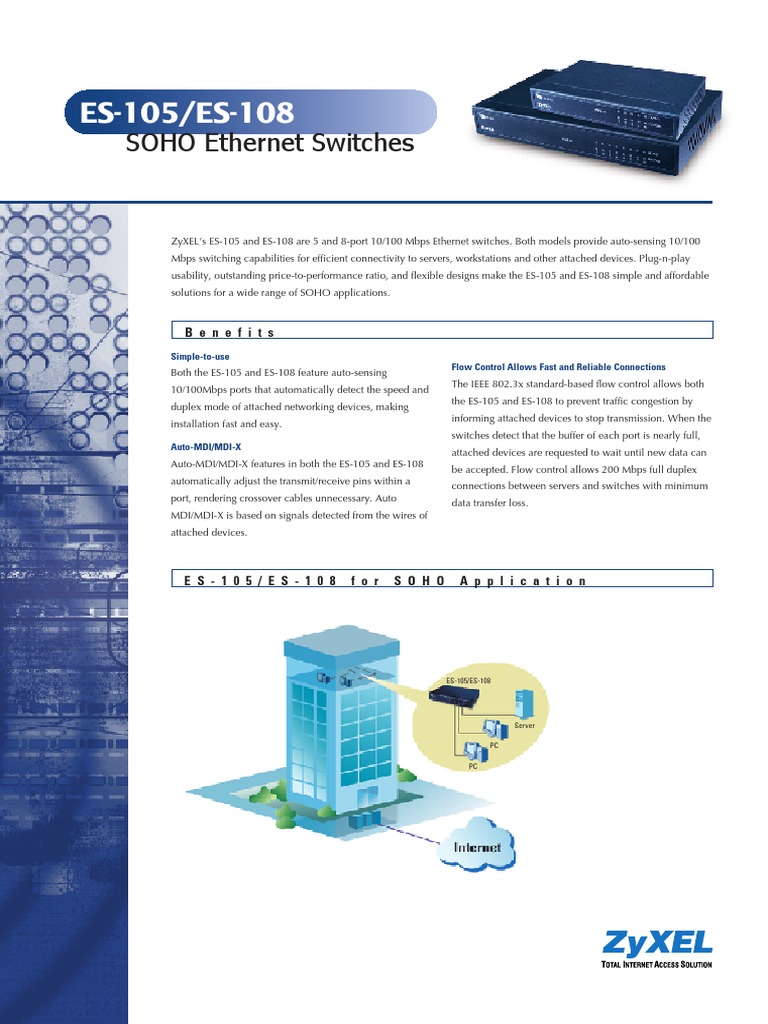 ES-105 V1.0 Datasheet | PDF | Network Switch | Ethernet