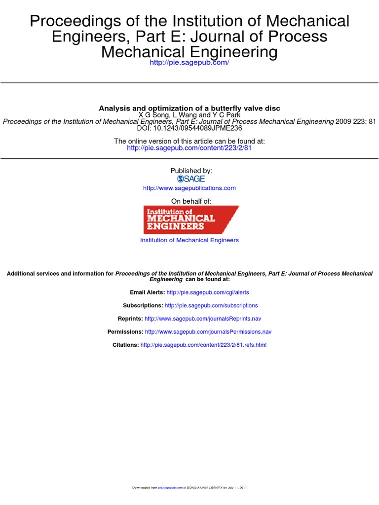 Analysis and Optimization of A Butterfly Valve Disc | PDF ...