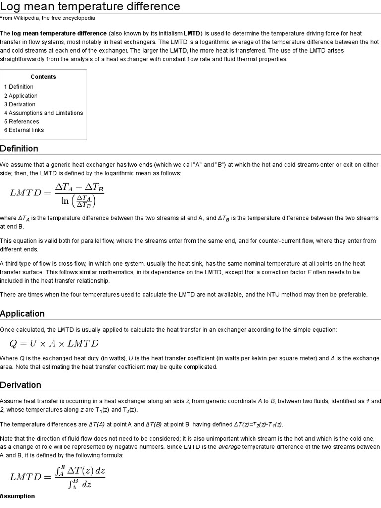 Log Mean Temperature Difference | Heat | Temperature