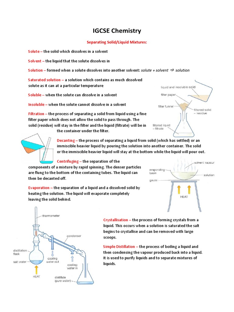 IGCSE Chemistry Notes | PDF | Mole (Unit) | Redox
