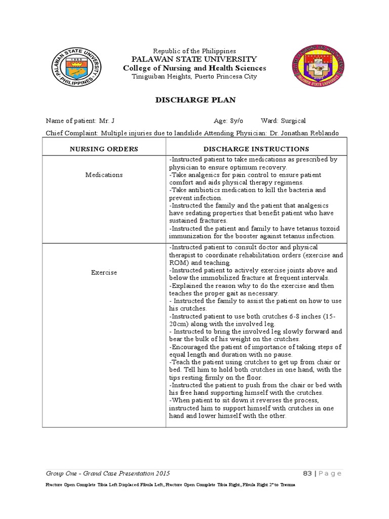 Discharge Plan | Download Free PDF | Patient | Wound